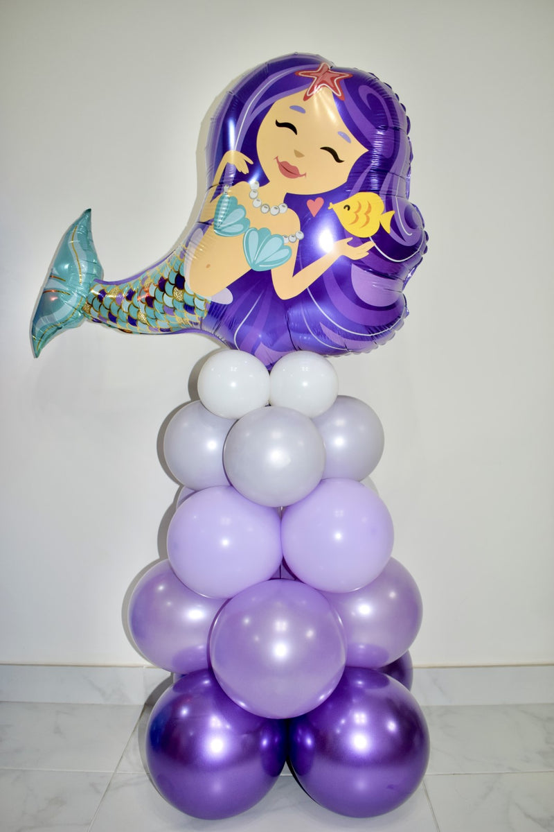 Mermaid Themed Birthday Column – Yalla Balloons