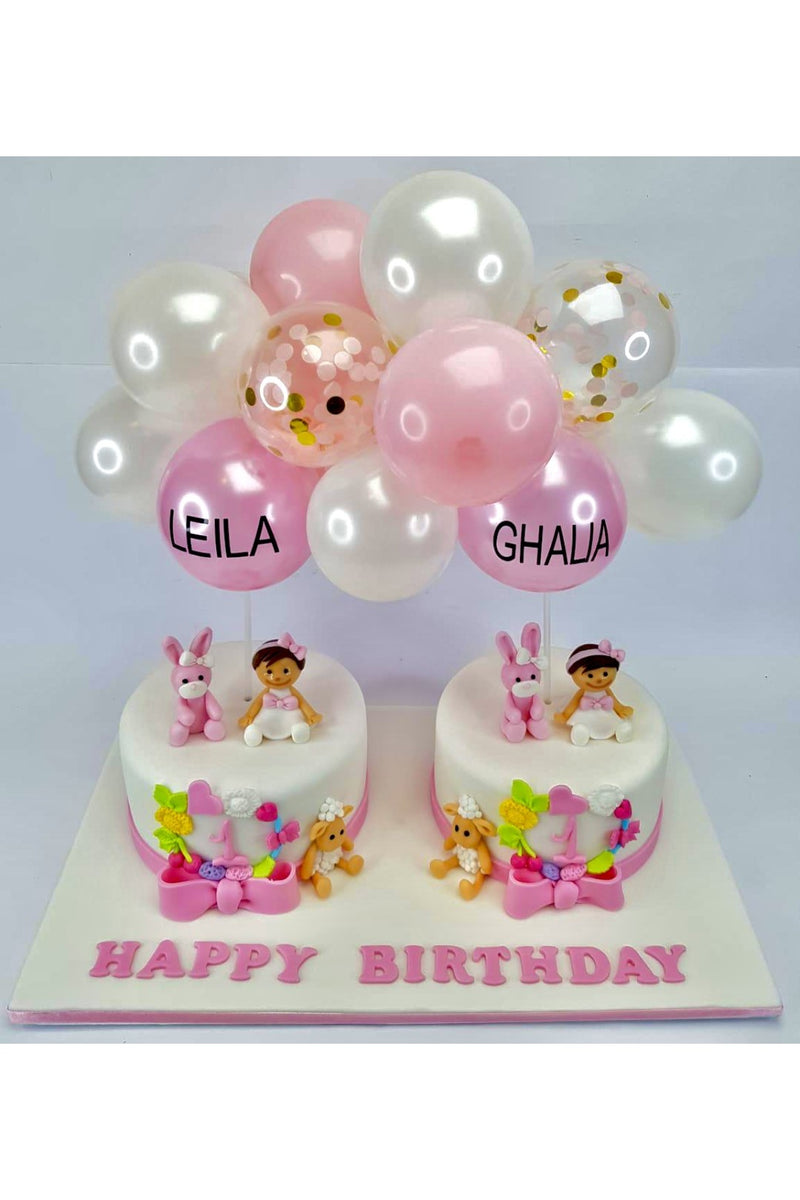 Twin personalised Cake Topper – Yalla Balloons